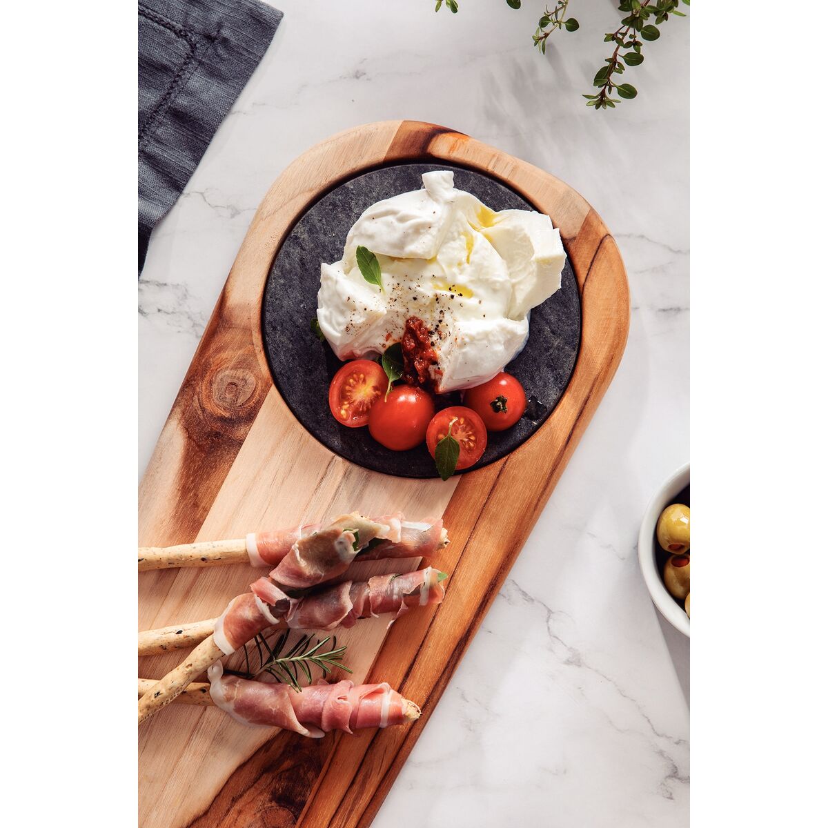 Tramontina Provence teak cheese and cold cuts board with handle and ...