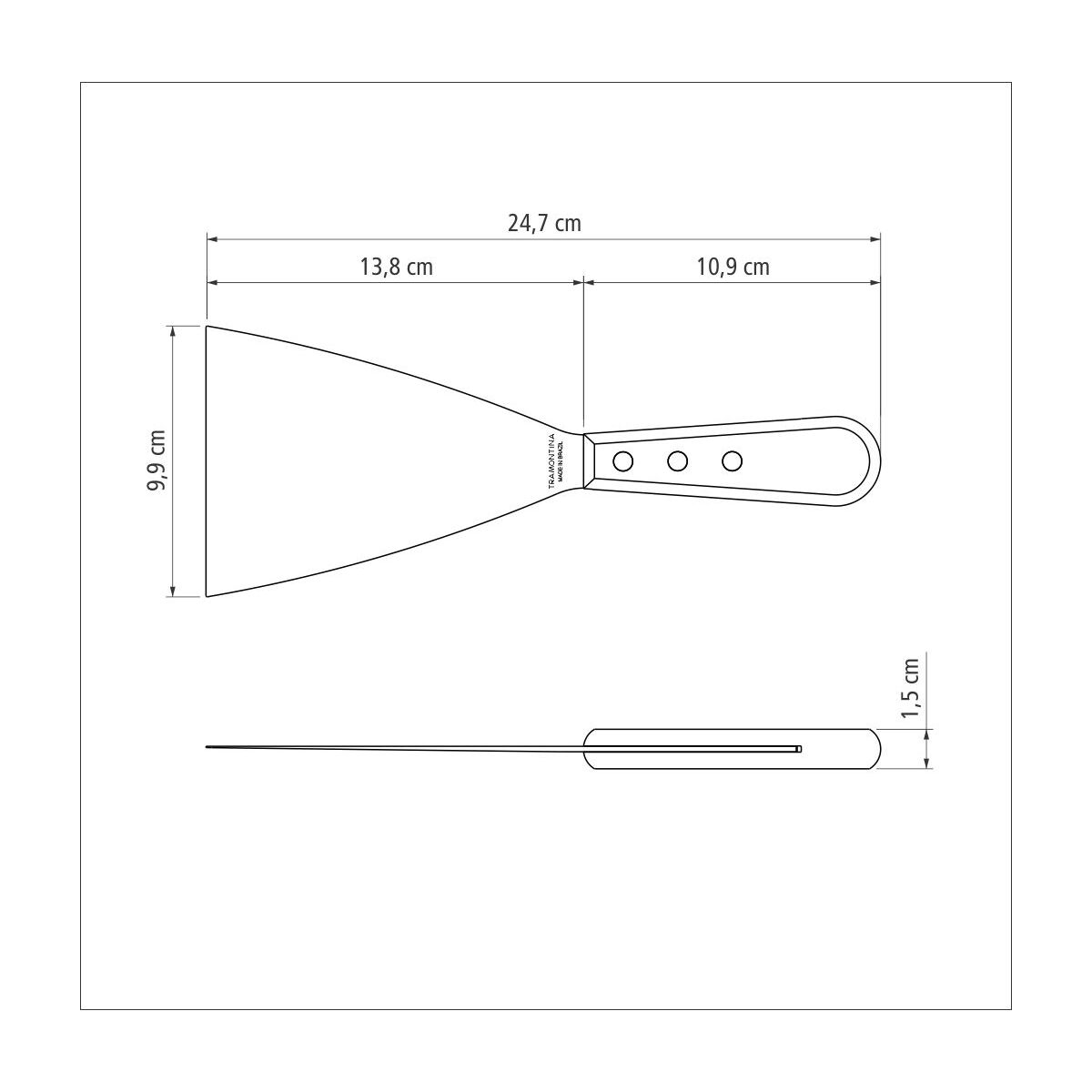 Tramontina Scraping Spatula with Stainless-Steel Blade and Treated ...
