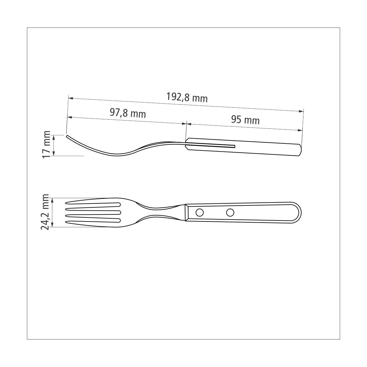 Tramontina Dynamic Table Fork with Stainless-Steel Tines and Natural Wood Handle | Tramontina
