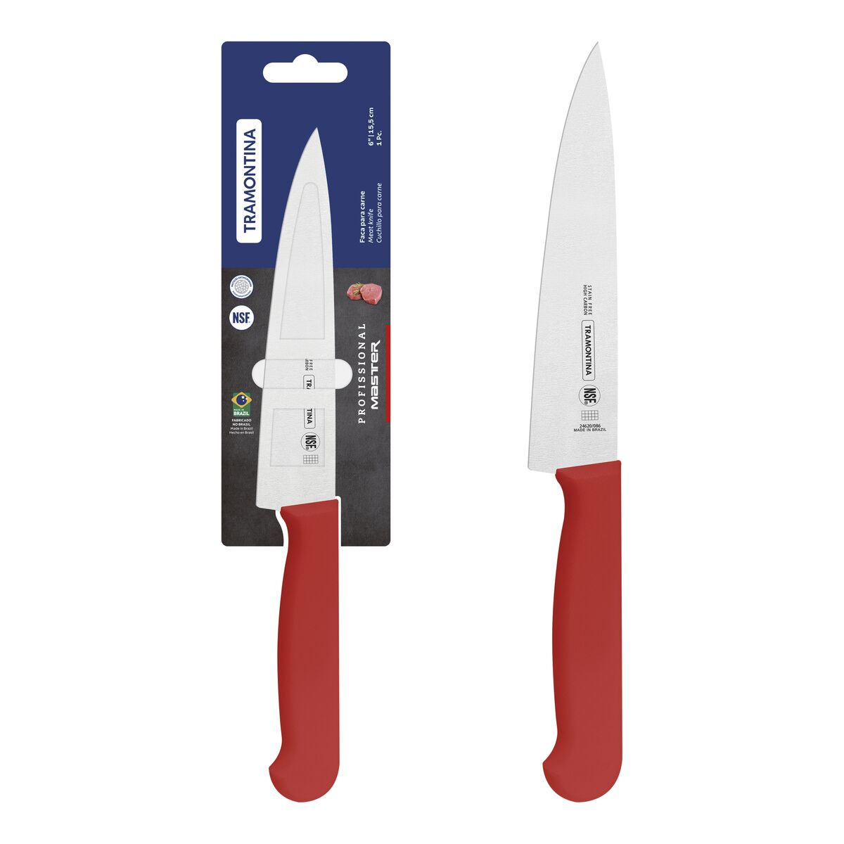 Tramontina Professional Meat Knife with Stainless-Steel Blade and Red ...