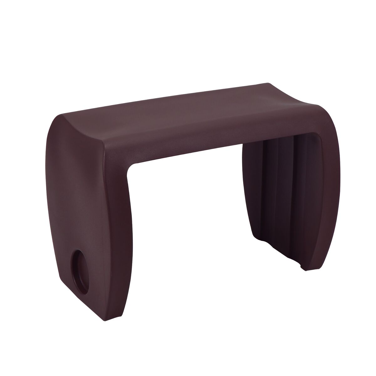 Tramontina Vira Coffe Brown Polyethylene Side Stool with Cup Holder ...