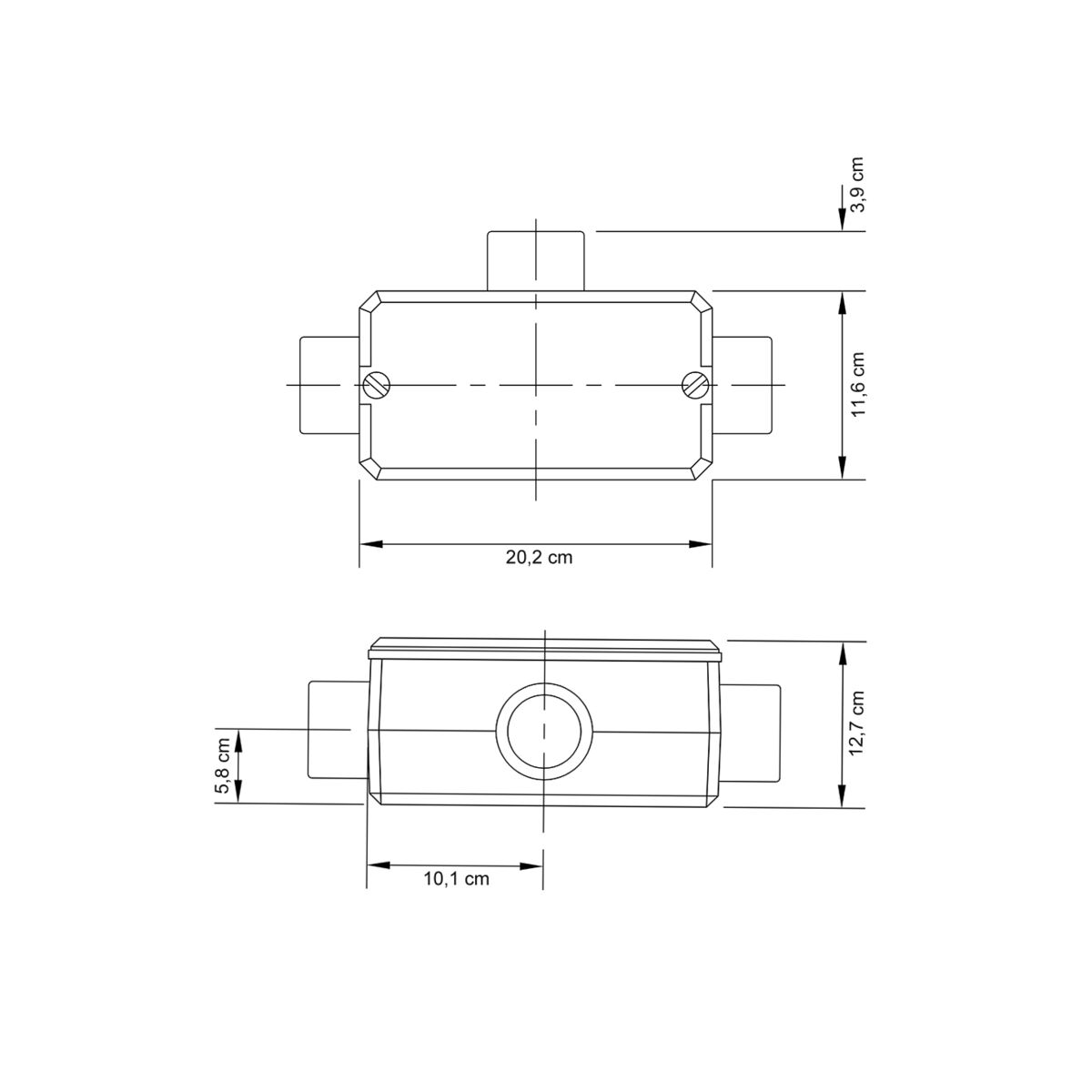Tramontina Type TB 3 Fixed Conduit Box with Cover, BSP Thread and ...