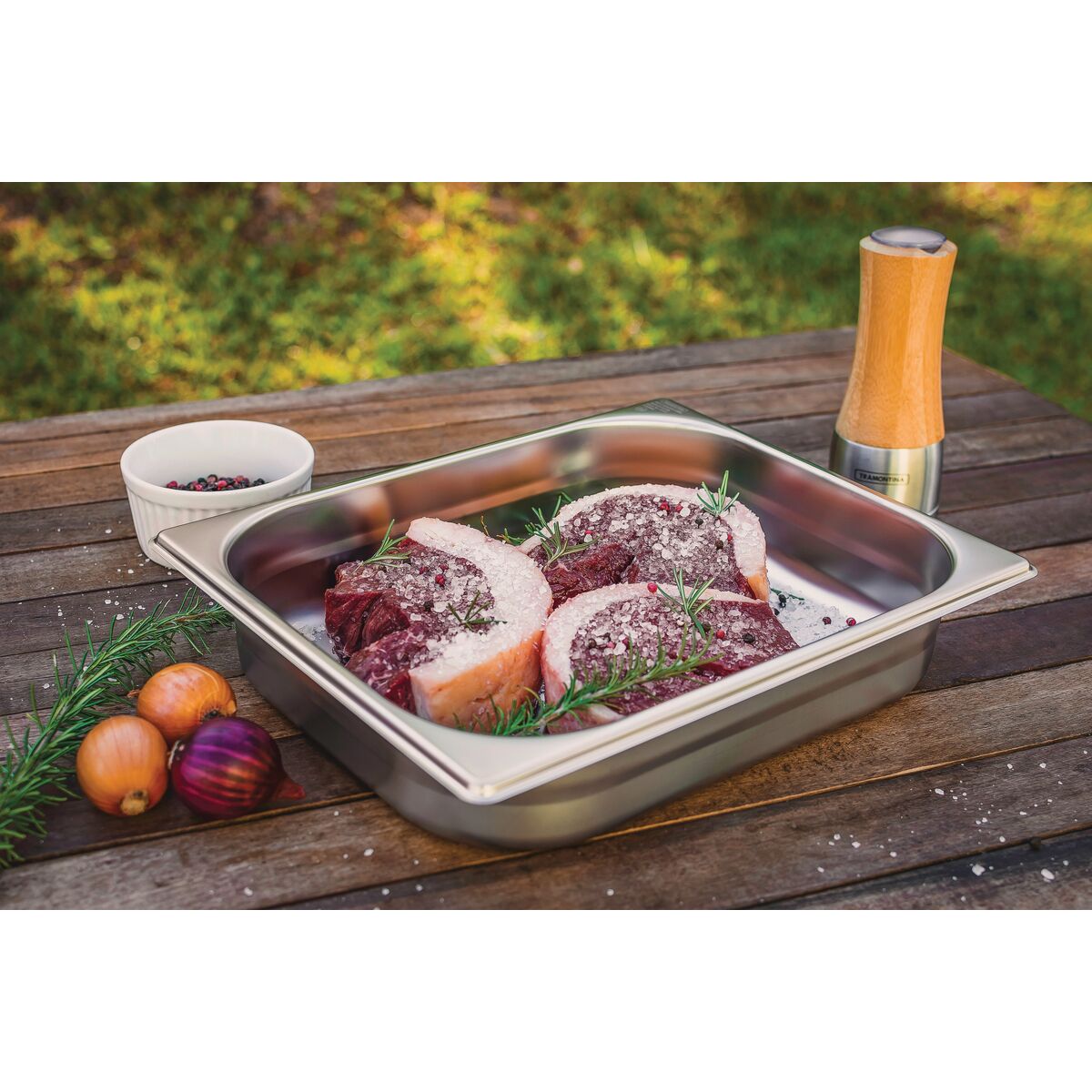 Stainless steel gastronorm container 1/2 without handles - depth 65mm ...
