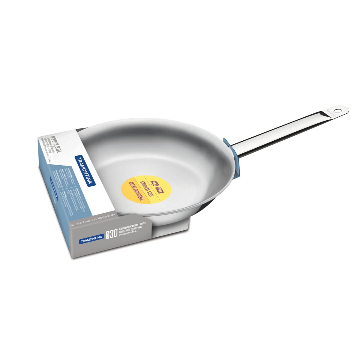 Tramontina Allegra stainless steel deep frying pan with tri-ply base ...