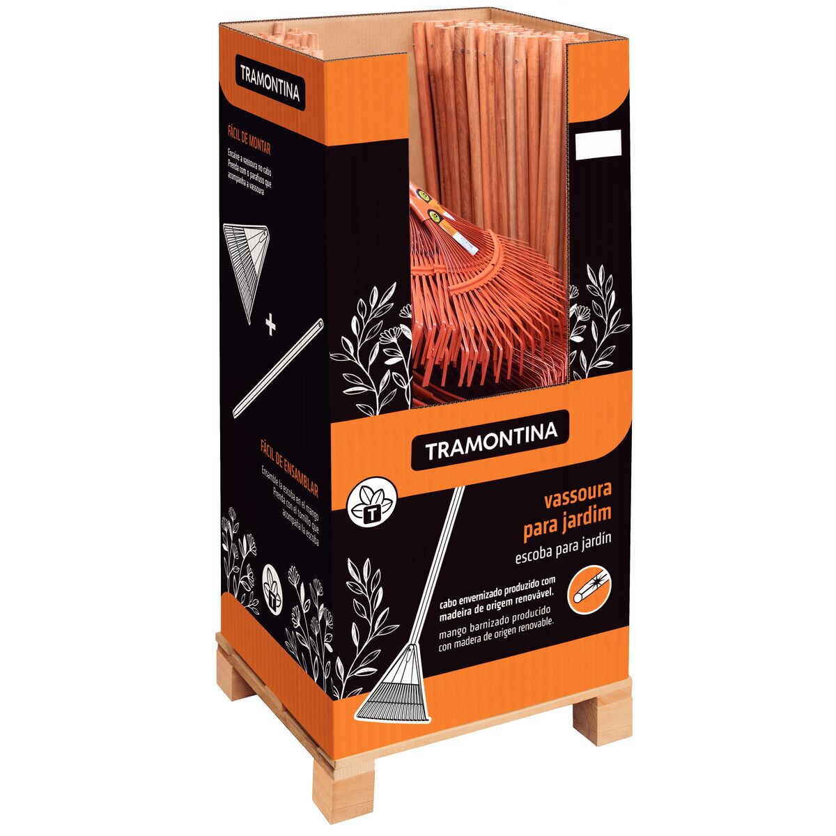 Tramontina Fixed Metallic Leaf Rake with 22 Flat Wire Teeth with ...