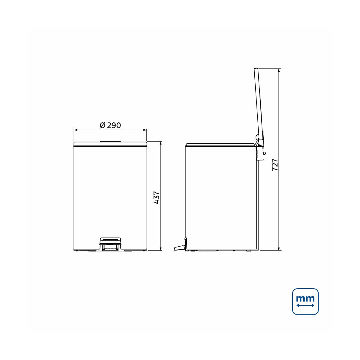 Tramontina stainless steel pedal trash bin Loop with a pulished finish ...