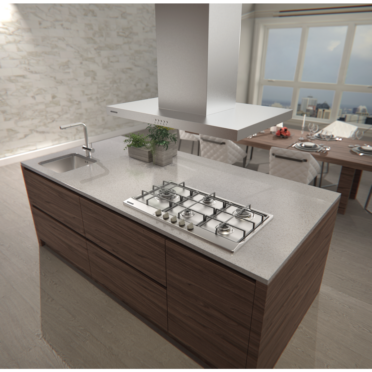 Coifa de Ilha Tramontina Dritta Isla 90 Split em Aço Inox 90 cm 220 ...